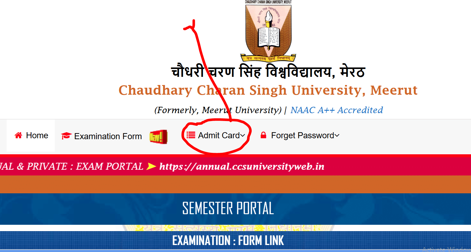 CCS University Meerut UG NEP Even Semester Admit Card 2026 For Main ...